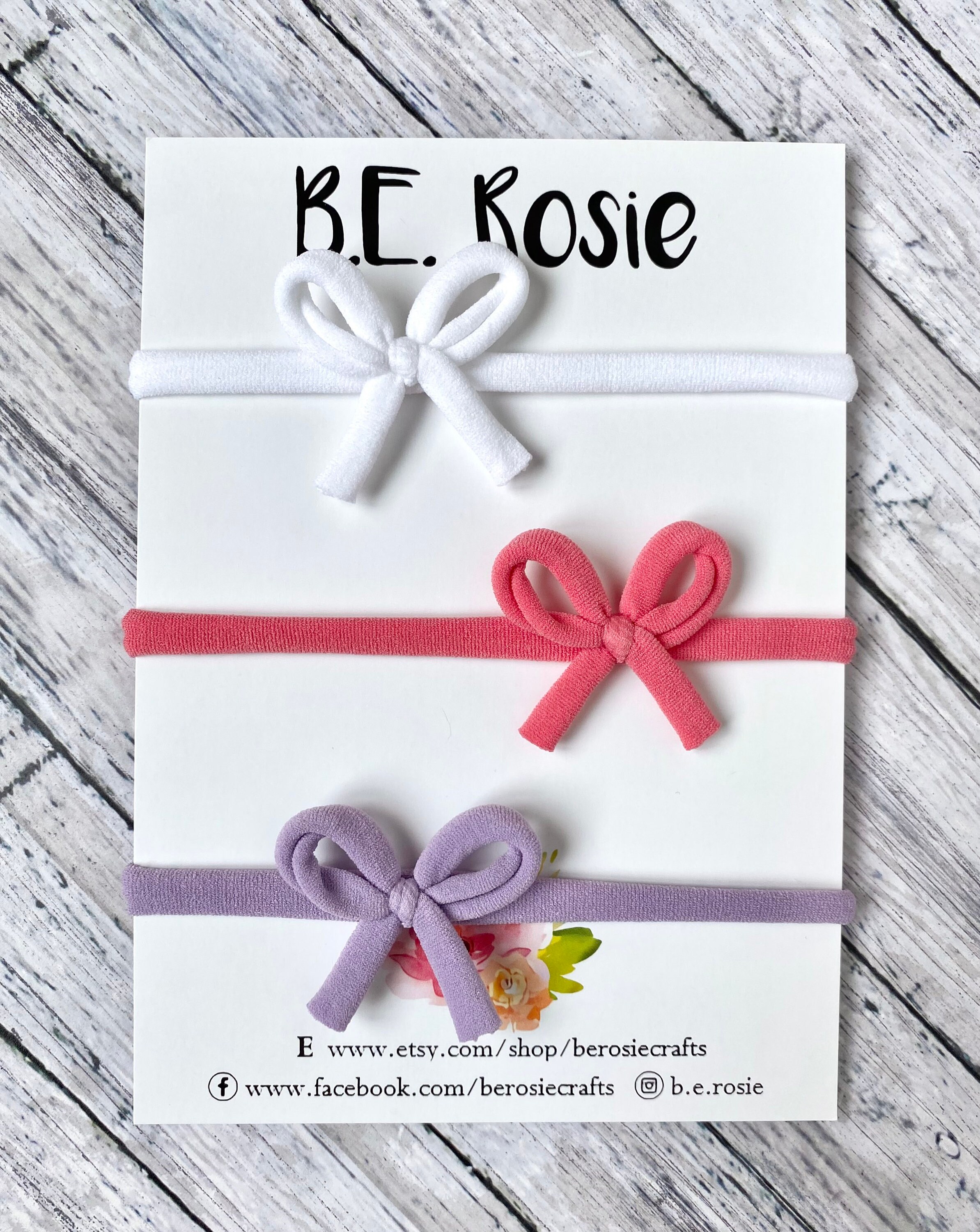 Newborn Bows, Nylon Headbands, Petite Bows, Neutral Bows, Baby Bows ...