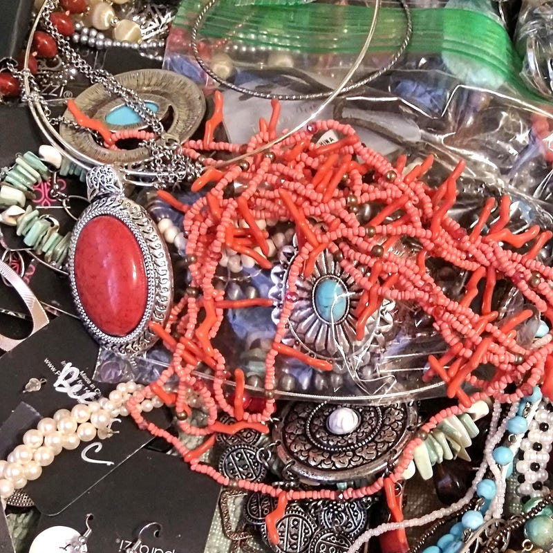 Vintage Glass Jewelry Lot - Etsy