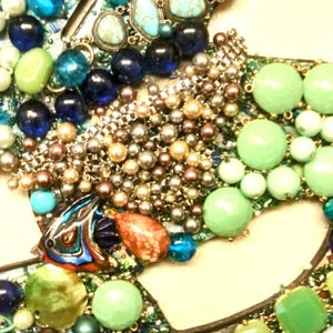 MERMAID. Jeweled Mermaid Wall Art: Vintage Jewelry Collage, 20" X 12 ...