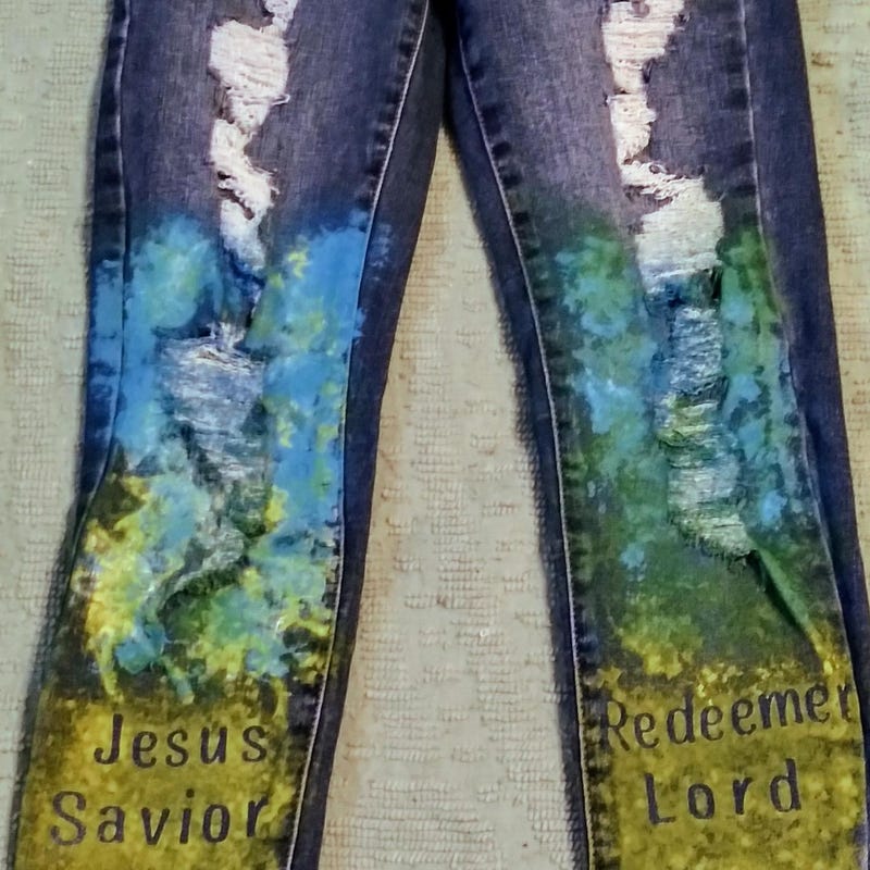 Abstract Jeans - Etsy