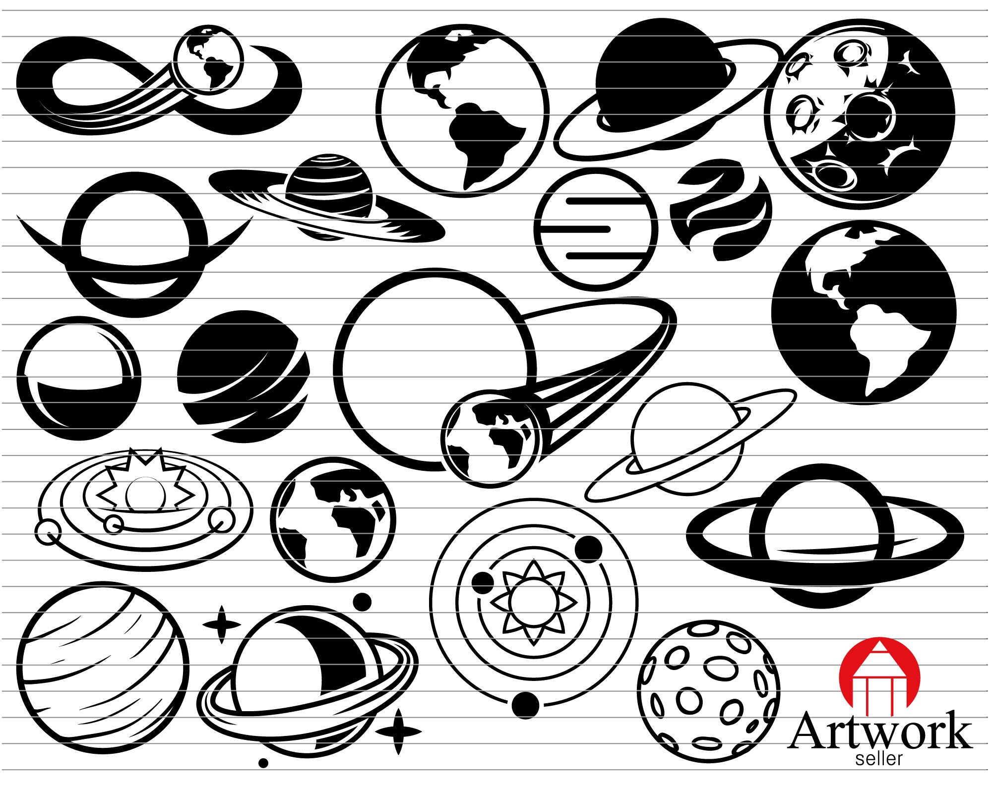Planet svg bundle Space Galaxy svg Cute hand drawn planet svg files ...