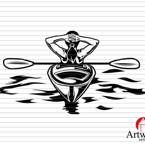 Kayaking Scene SVG Filekayaking Svgfemale Kayaker Svgwoman | Etsy