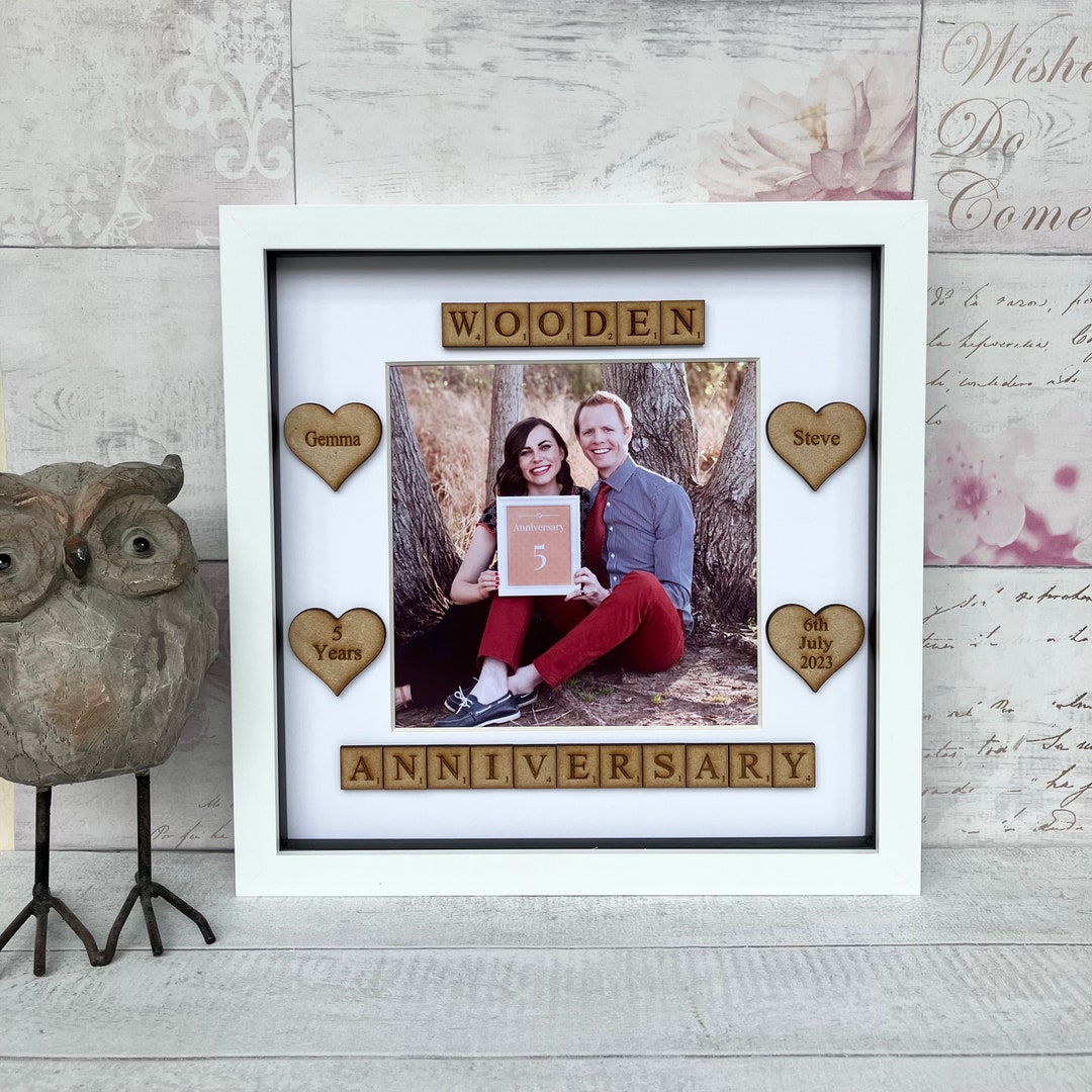 5th Wedding Anniversary Scrabble Frame Traditional Wooden - Etsy