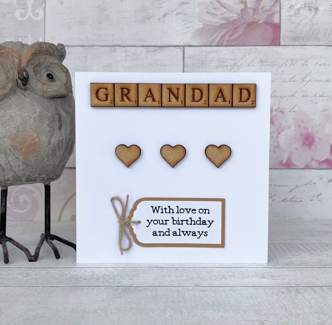 Grandad Scrabble Birthday Card, Scrabble Birthday Card for Grandad - Etsy