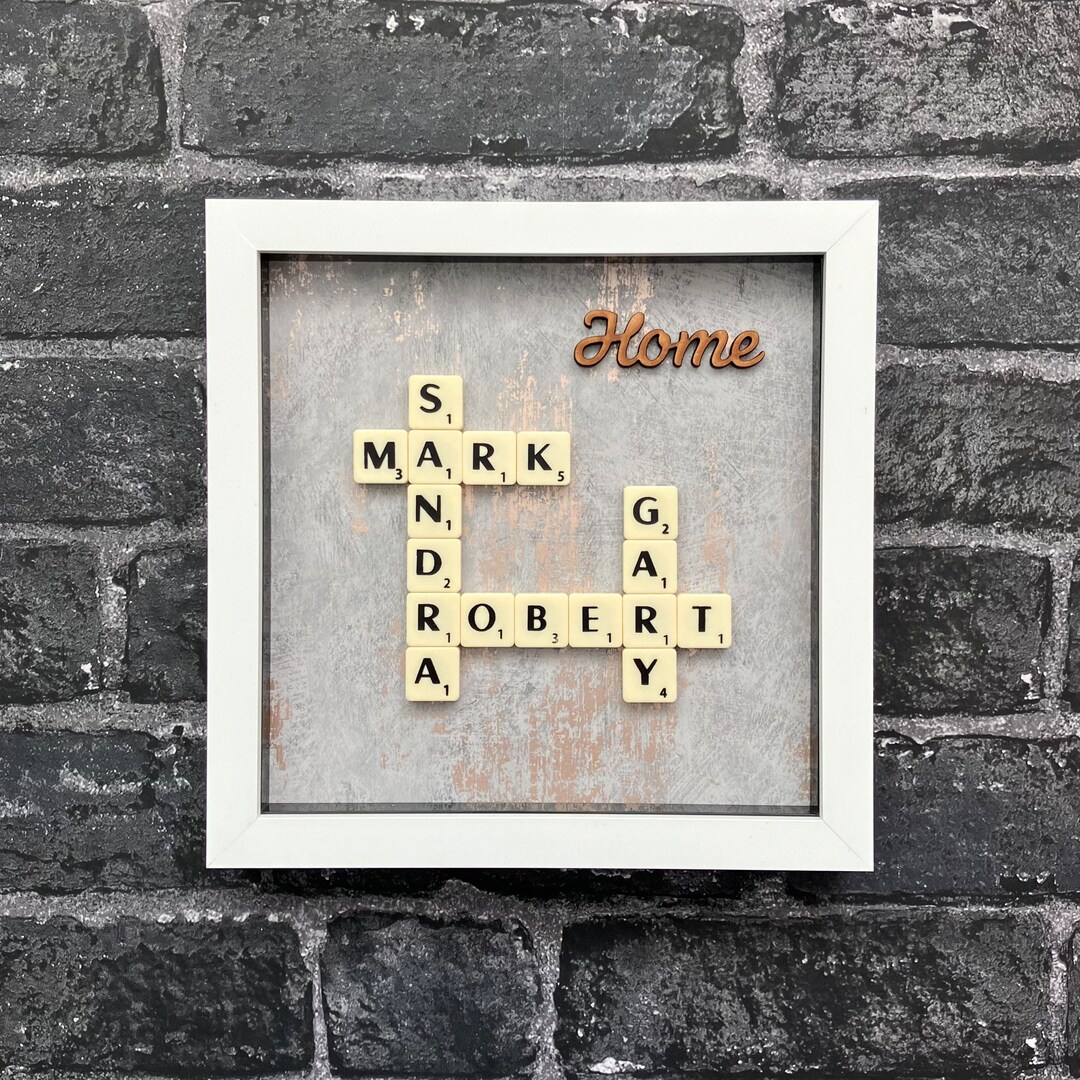 Personalised Scrabble Frame up to 16 Names/words, Scrabble Picture ...