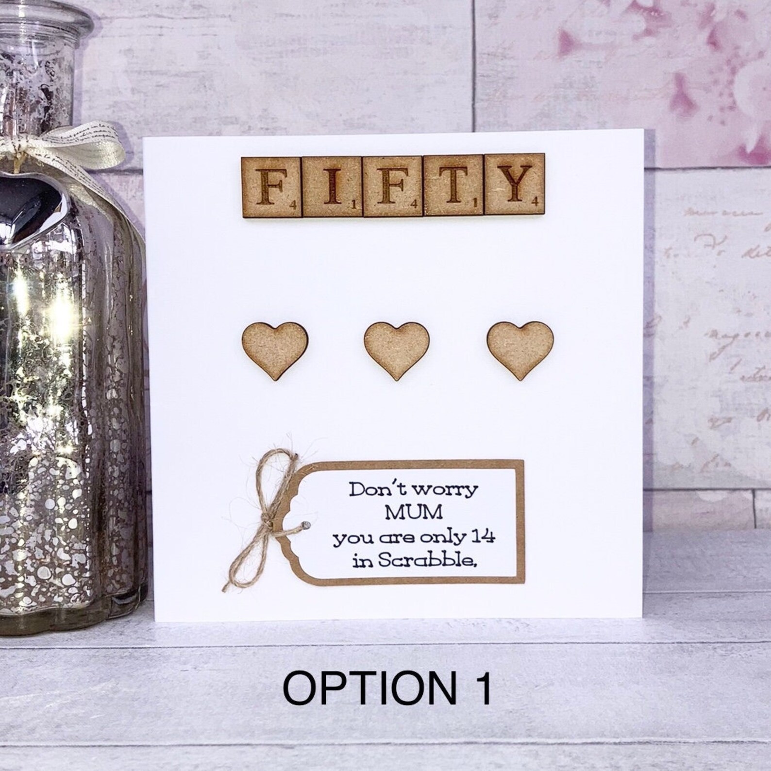 50th Birthday Card Wooden 50th Word Birthday Card 50th - Etsy UK