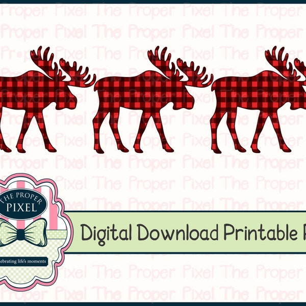 Buffalo Plaid Moose - Etsy