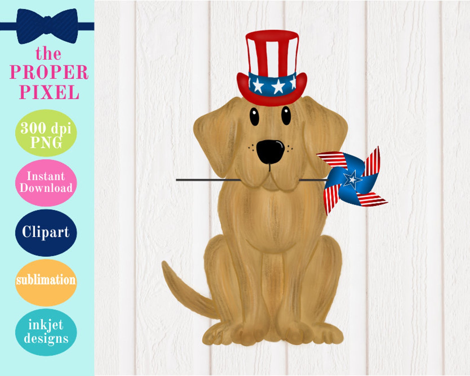 Fourth of July PNG Uncle Sam Hat Dog Clipart Sublimation | Etsy