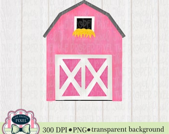 Farmhouse Clipart Pink Barn Pink Barn Png Barn Png Barn - Etsy