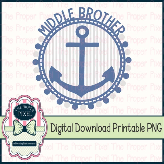 Middle Brother Design, Sibling heat transfer, Middle Bro Personalized ...