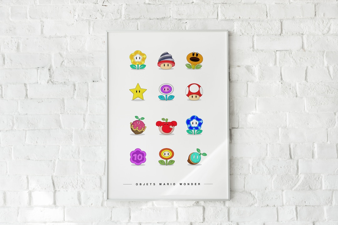Poster Mario Wonder Objects Nintendo Video Games Geek - Etsy
