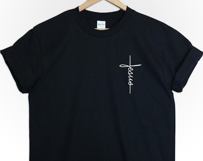 JESUS Pocket Print Tshirt Shirt Tee Top Christian Shirt | Etsy