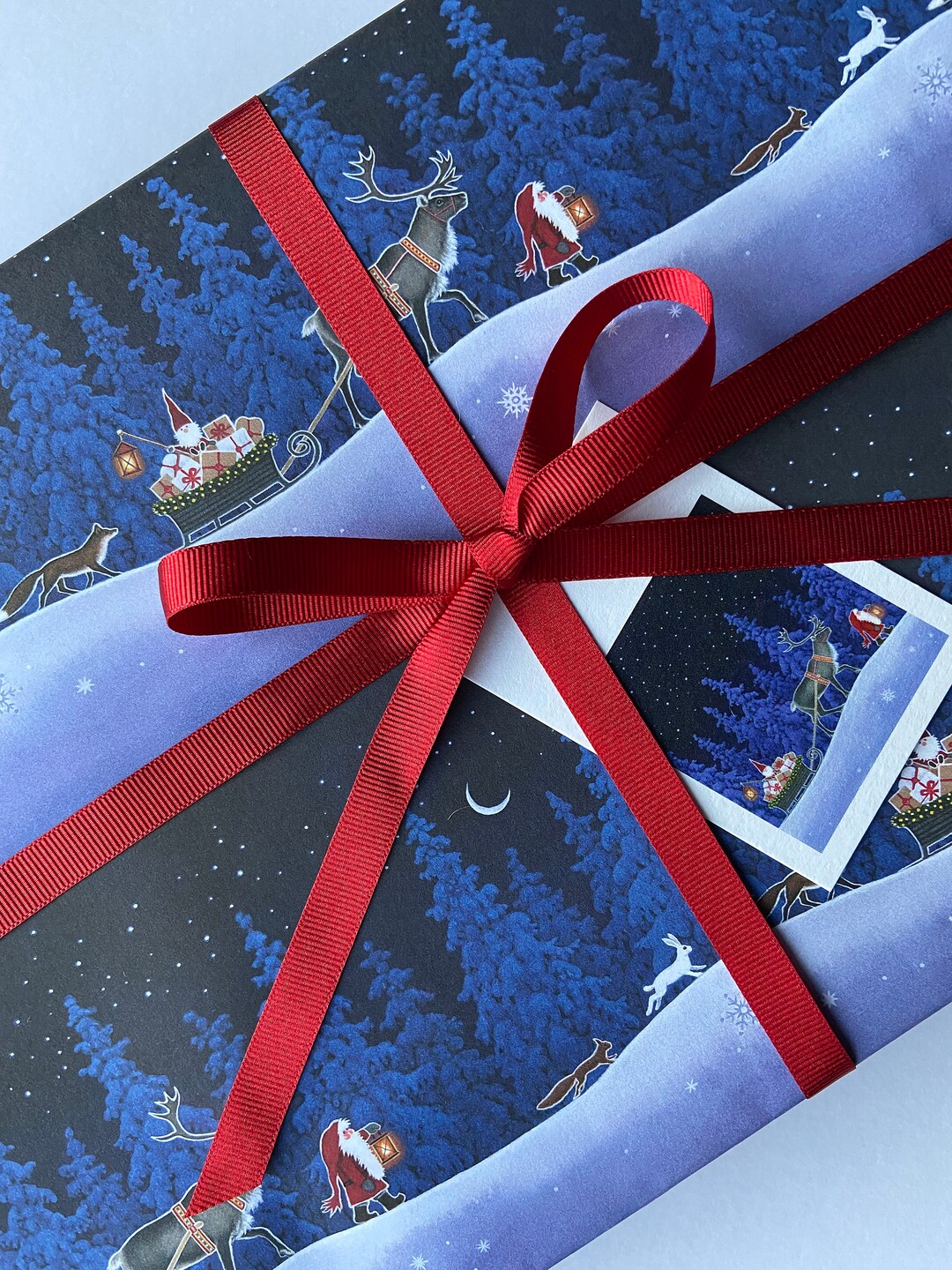 Scandinavian Christmas Gift Wrap Pack O 2 Sheets 2 Gift Tags 'christmas ...