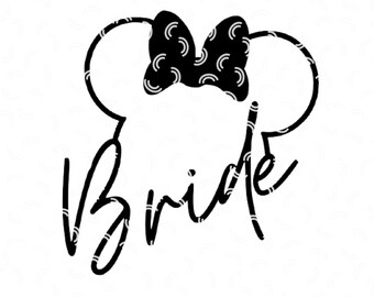 Minnie Bride Svg | Etsy