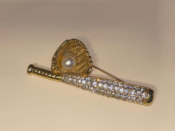 Swarovski Crystal Baseball Softball Bat Glove Ball Br… - Gem