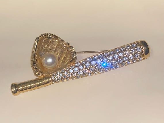 Swarovski Crystal Baseball Softball Bat Glove Ball Br… - Gem