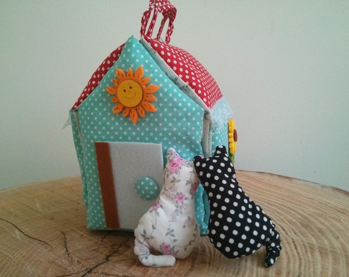 Small Doll House, Travel Dollhouse, Fabric Dollhouse, Toy Dollhouse ...