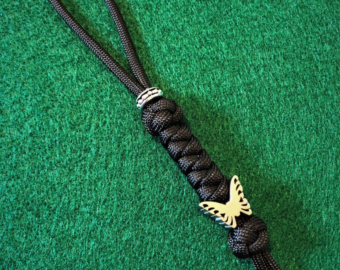 550 Paracord Lanyard Black Snake Knot With Titanium Benchmade Bead - Etsy