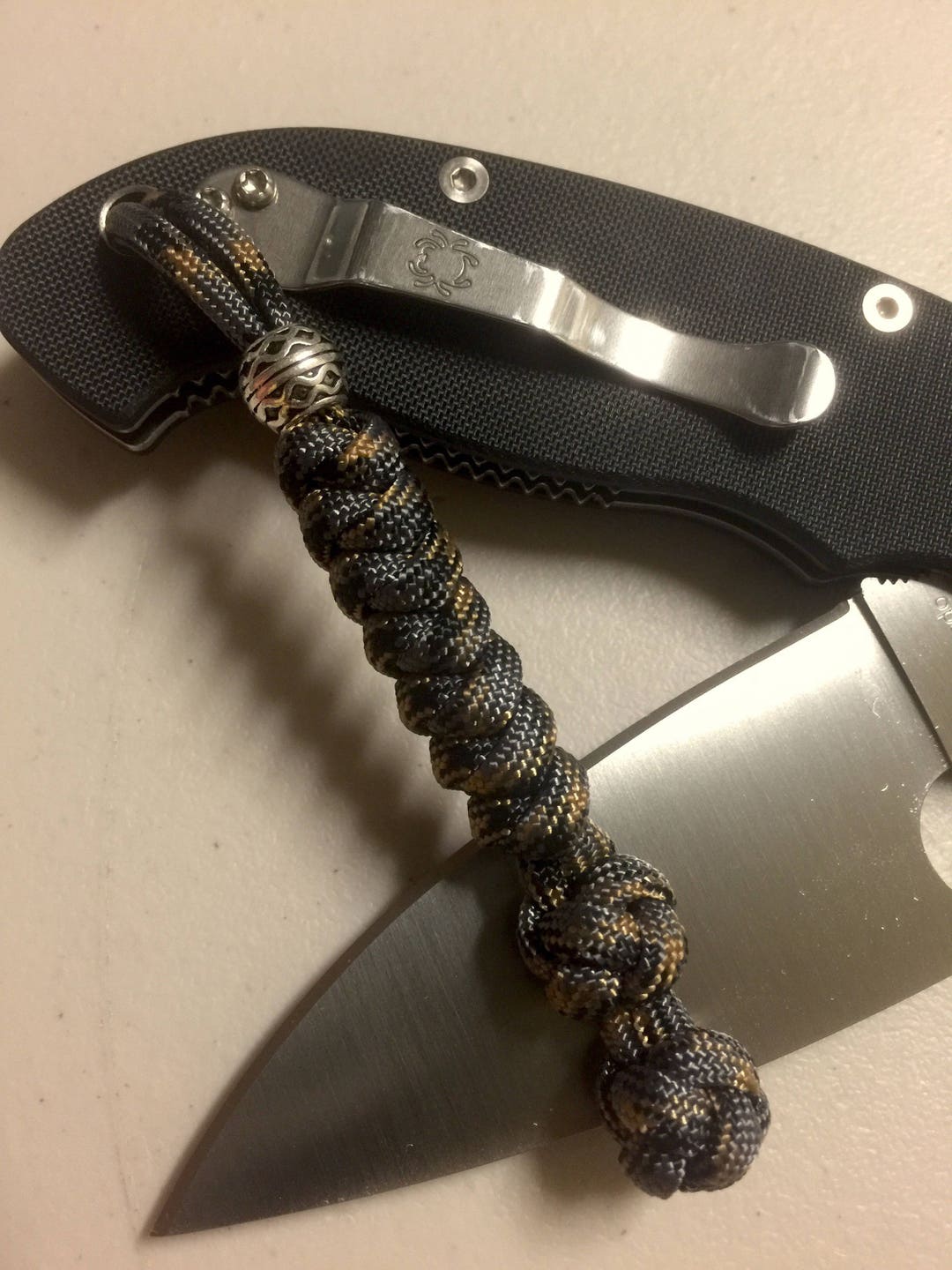 550 Paracord Snake Knot Knife Lanyard 2 Pk Heavy Metal With Bead - Etsy
