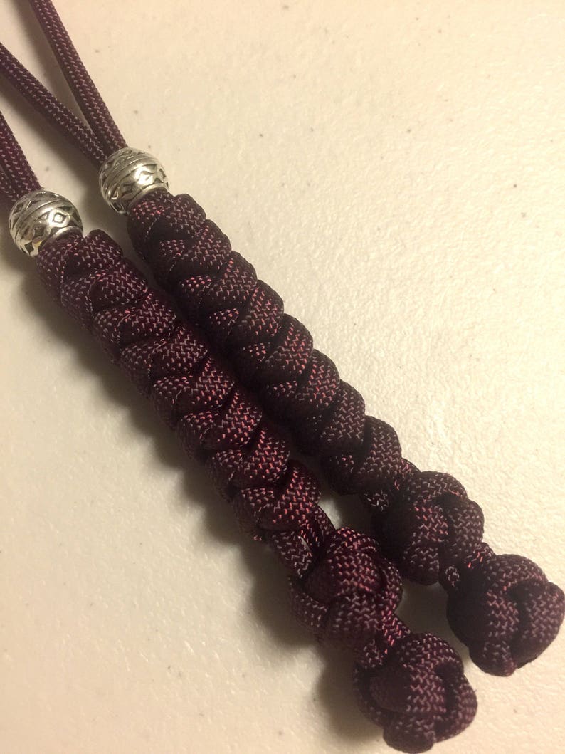 550 Paracord Snake Knot Knife Lanyard 2 Pk Maroon With Metal | Etsy