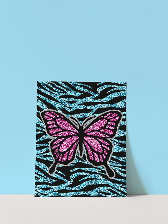 Blue And Pink Zebra Print