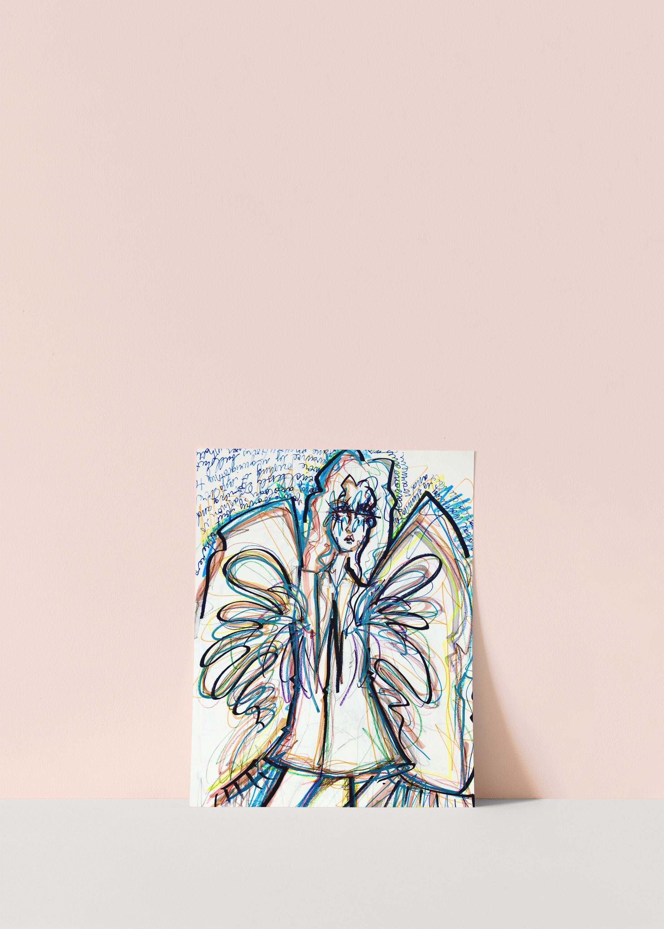 Eclectic Hippie Angel Art Print Psychedelic Trippy Hippy - Etsy