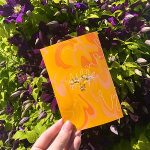 Trippy Orange and Yellow 60s/70s Inspired Sun Art Print - Etsy