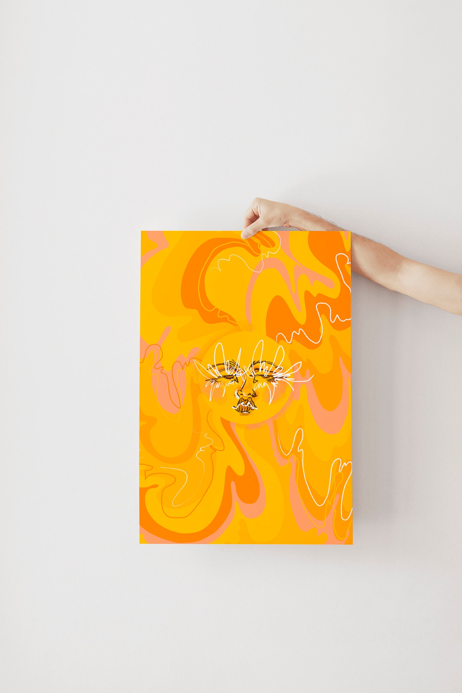 70s Sun Poster Trippy Orange and Yellow 60s/70s Inspired Sun - Etsy