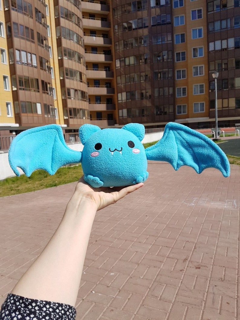 Chibi Bat Toy Blue Bat Chibi Toy Bat Plush Kawaii Chibi | Etsy