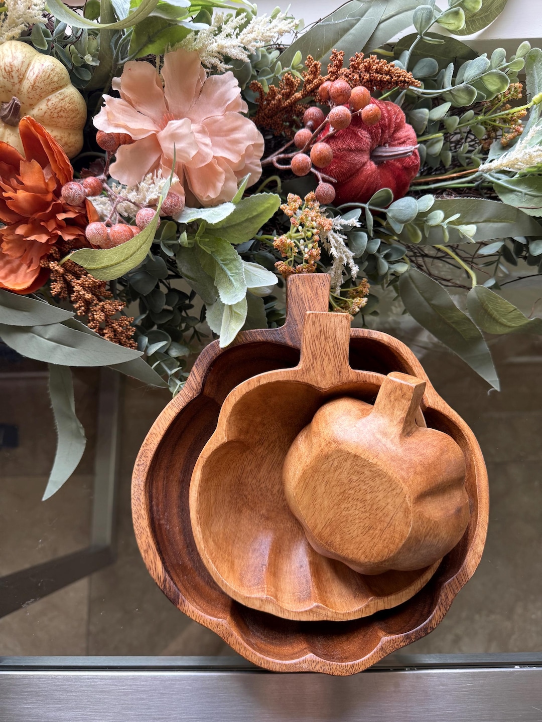 Acacia Pumpkin Bowl | Handmade Pumpkin Bowl | Autumn Bowls | Wooden ...