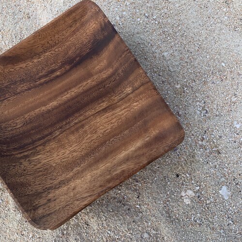 Set of 4 Handmade Acacia Wood Square Platesquare Plate wood - Etsy