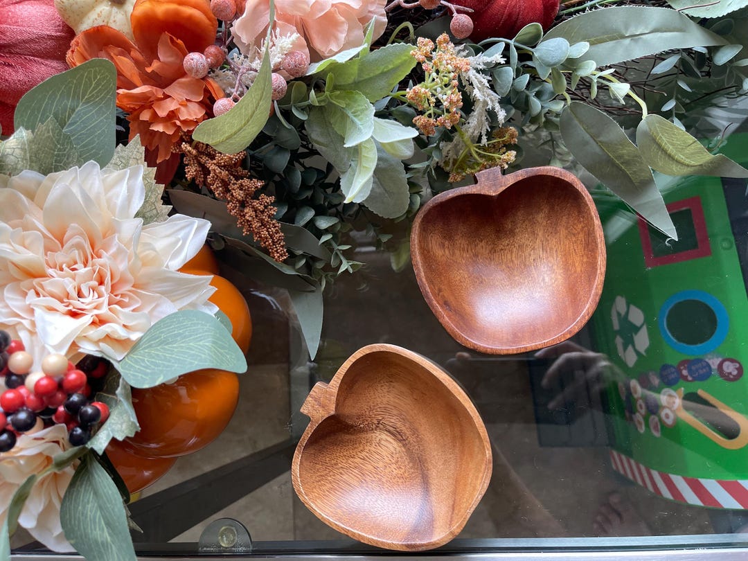 WHOLESALE Apple Shaped Bowls | Wooden Apple Bowls | Candle Vessel ...