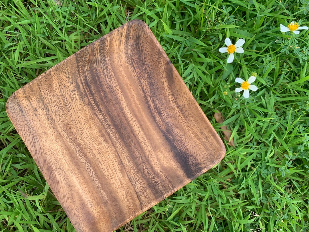 Handmade Acacia Wood Square Plate |square Plate |wood Plate| Wooden ...