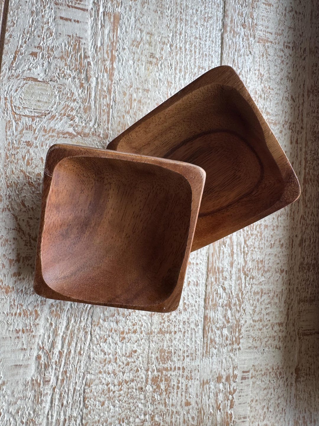 Mini Wood Bowl | Mini Square Acacia Wood Bowl | Tea Light Bowl | Candle ...