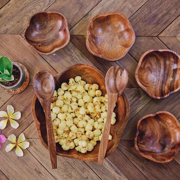 Wooden Bowl Set - Etsy