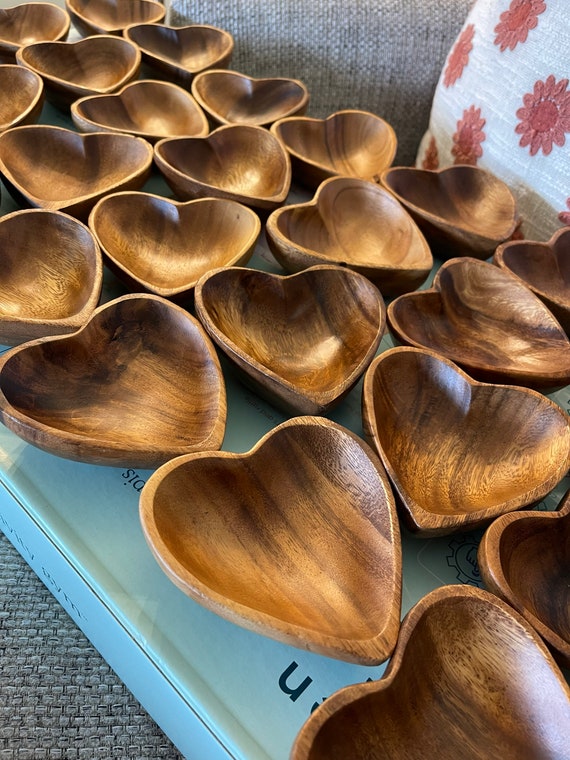 WHOLESALE BULK Wooden Heart bowls Heart Bowls Heart Candle Bowls Candle vessel Wooden Heart bowls Gifts Dough bowls Wedding gifts