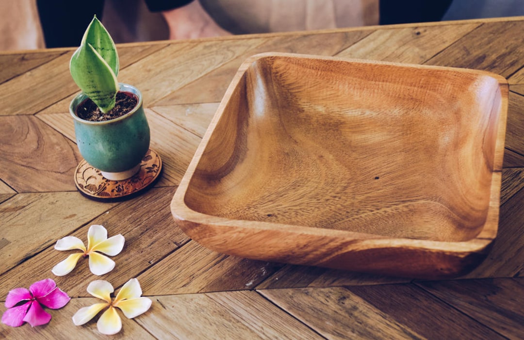 Artisan Square Acacia Wood Bowl | Acacia Wood Bowl | Square Design ...