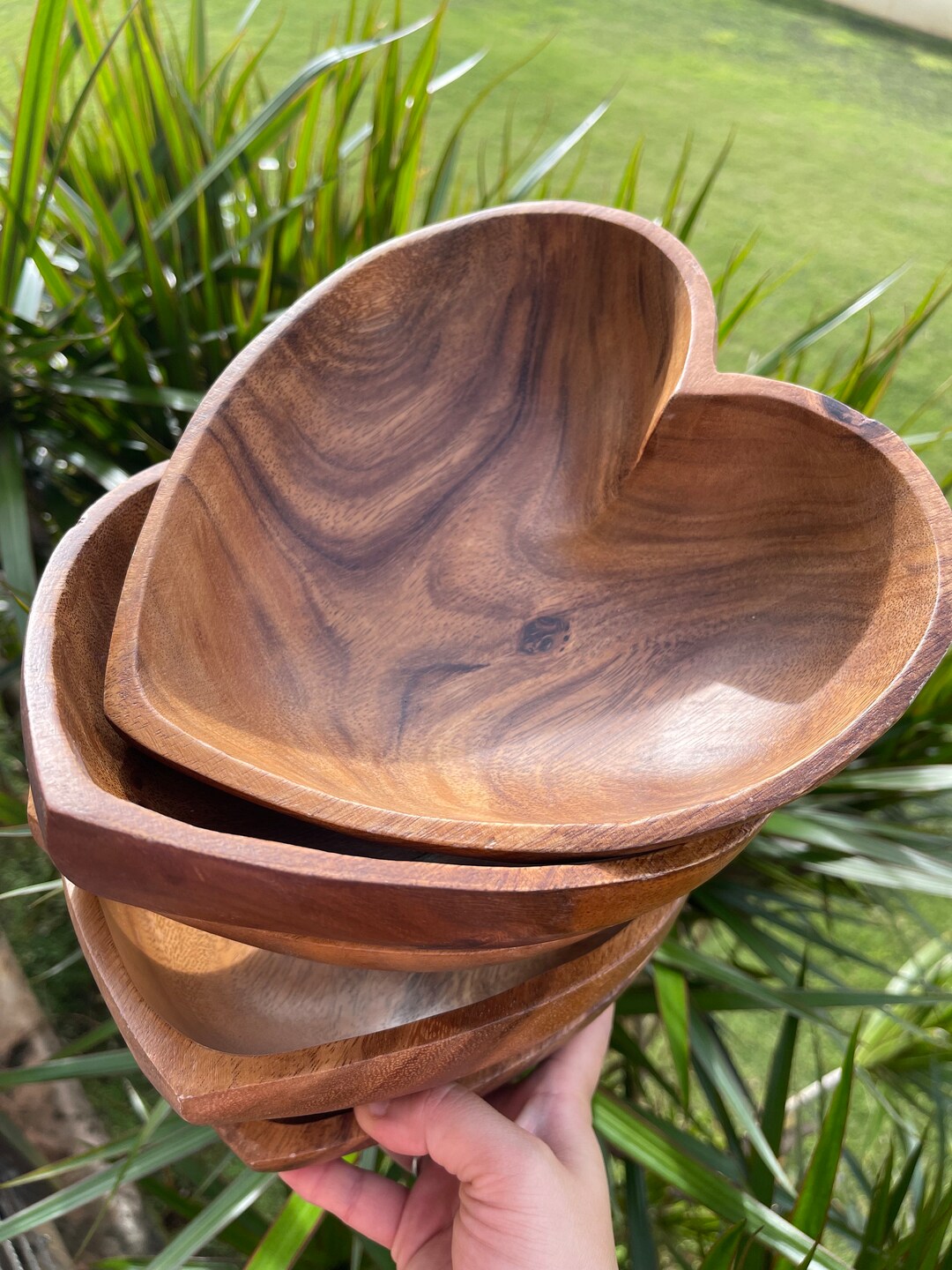 WHOLESALE Large Wood Heart Bowls | BULK Candle Heart Bowls | Heart ...