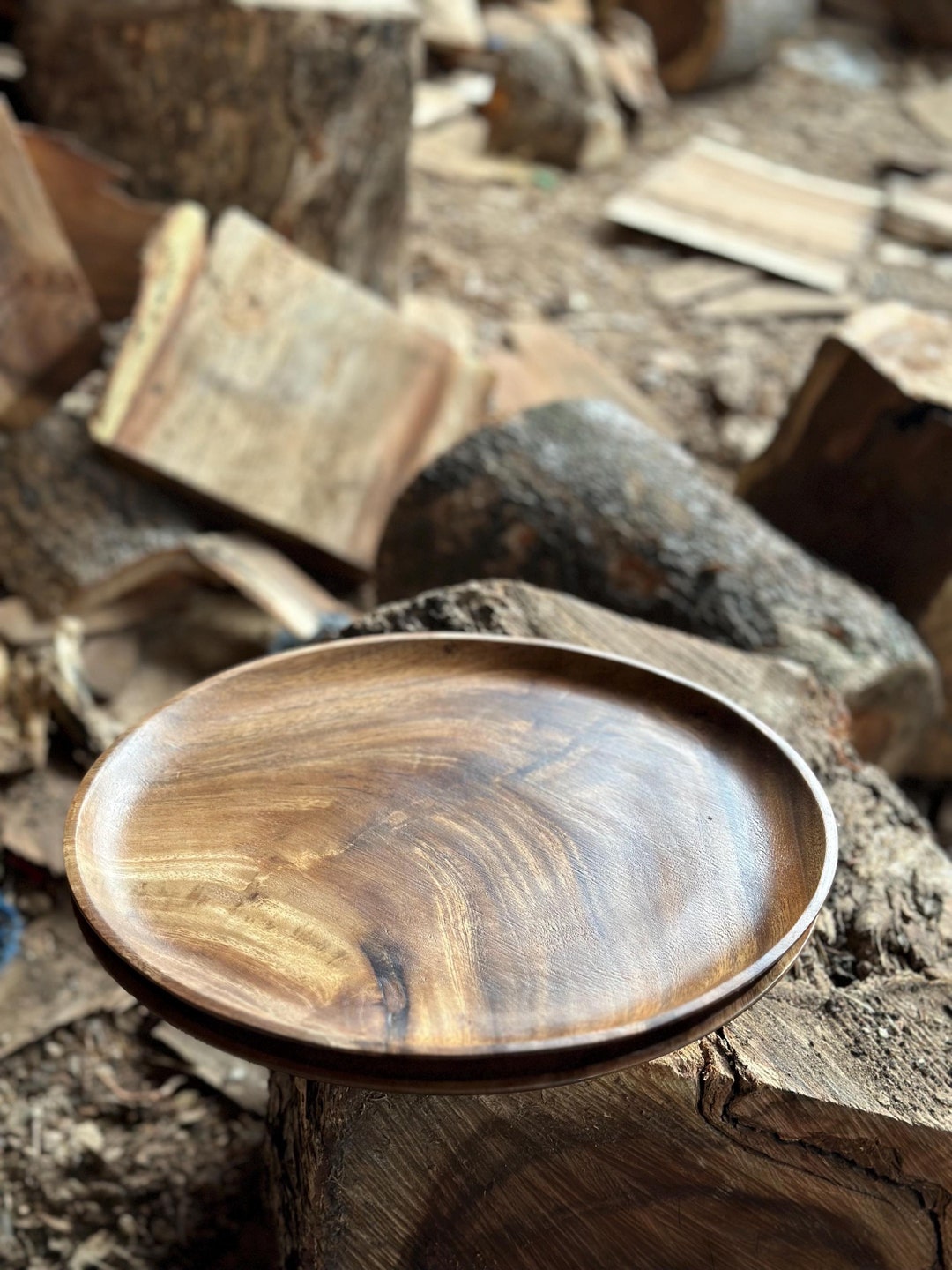 Acacia Wood Round Plate | Round Plate | Wood Plate | Wooden Plates ...