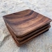 Set of 4 Handmade Acacia Wood Square Plate|square Plate |wood Plate ...