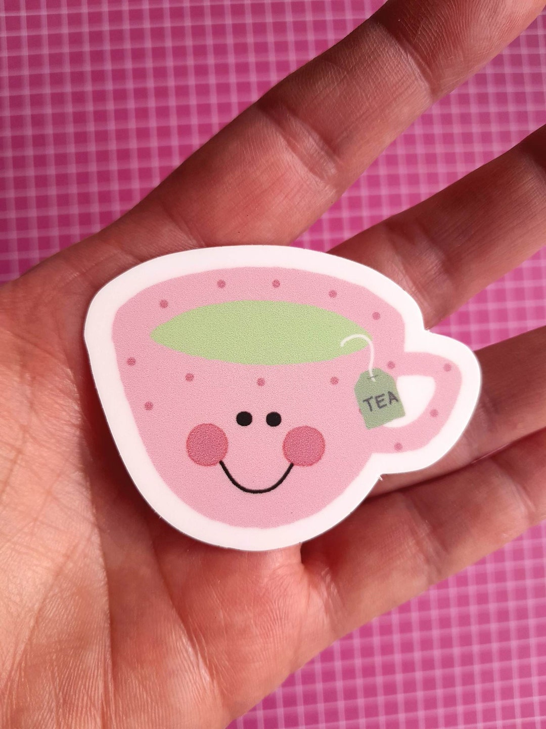 Tea Cup Sticker, Tea Vinyl Sticker, Cute Tea Cup Sticker, Tea Lover ...