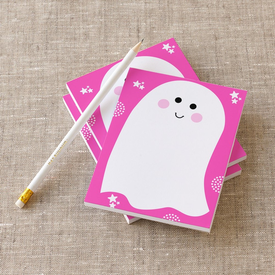 Kawaii Halloween Notepad, Cute Ghost Notepad on Halloween, Cute ...