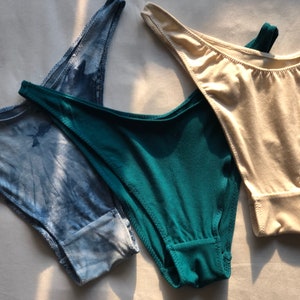 3 Pack Hemp French Cut Panty/ High Rise Hemp Panty/ Eco Underwear/ Eco ...