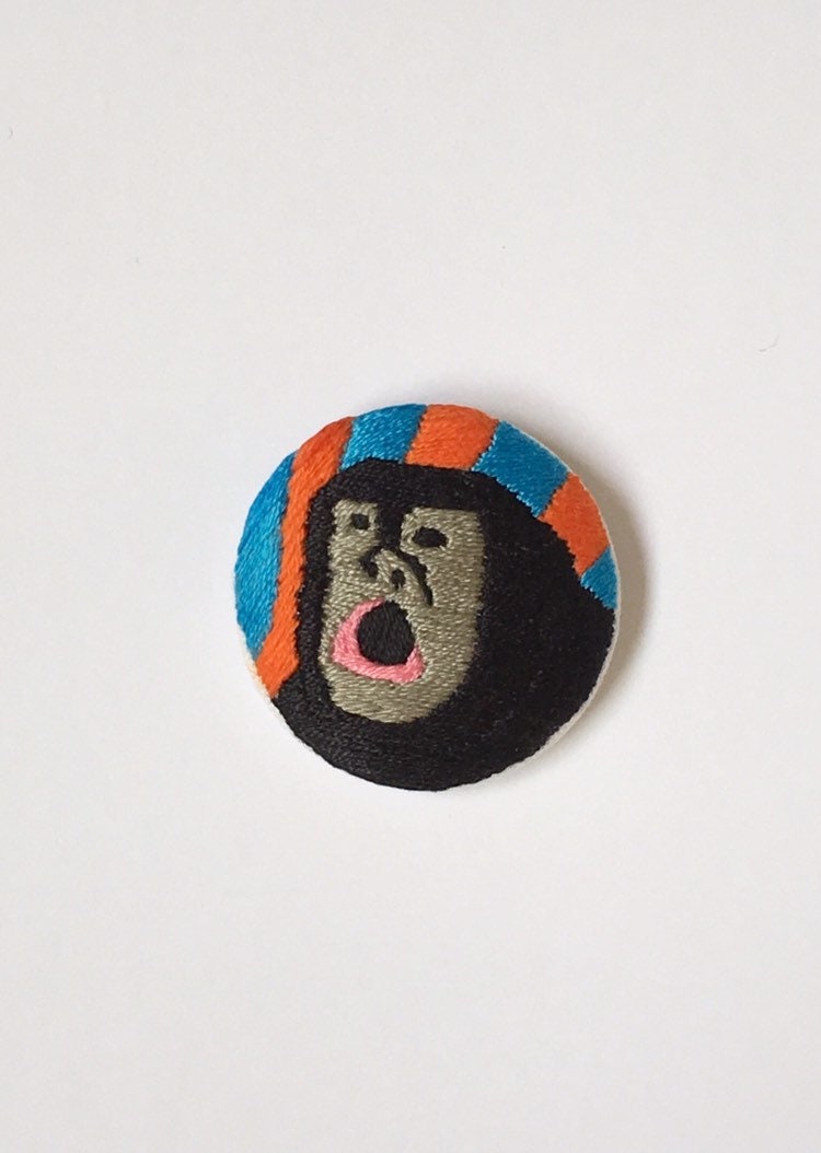 Howler Monkey Hand Embroidered Button - Etsy