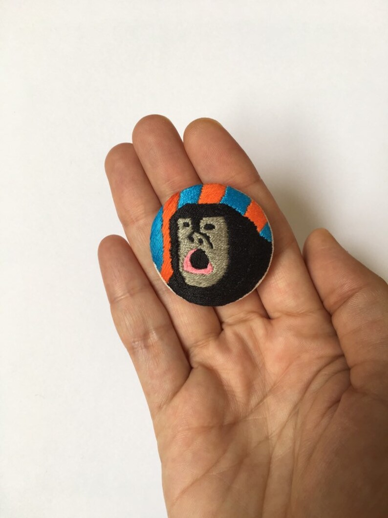 Howler Monkey Hand Embroidered Button - Etsy