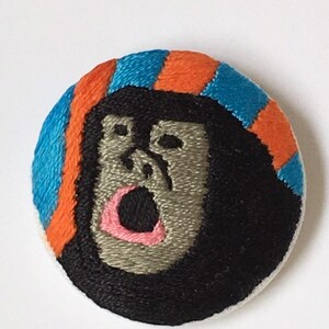 Howler Monkey Hand Embroidered Button - Etsy