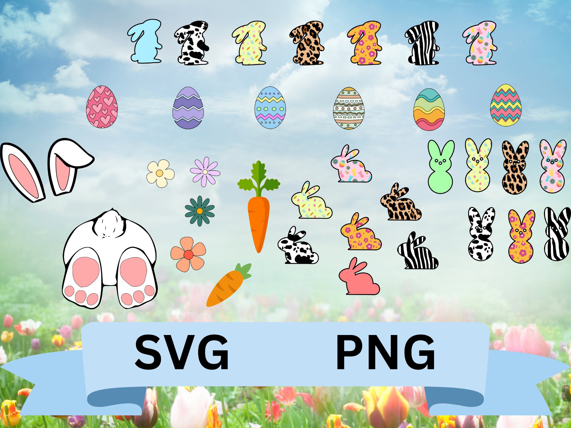 Easter Alphabet Png, Easter Doodle Alpha, Easter Svg Bundle, Easter ...