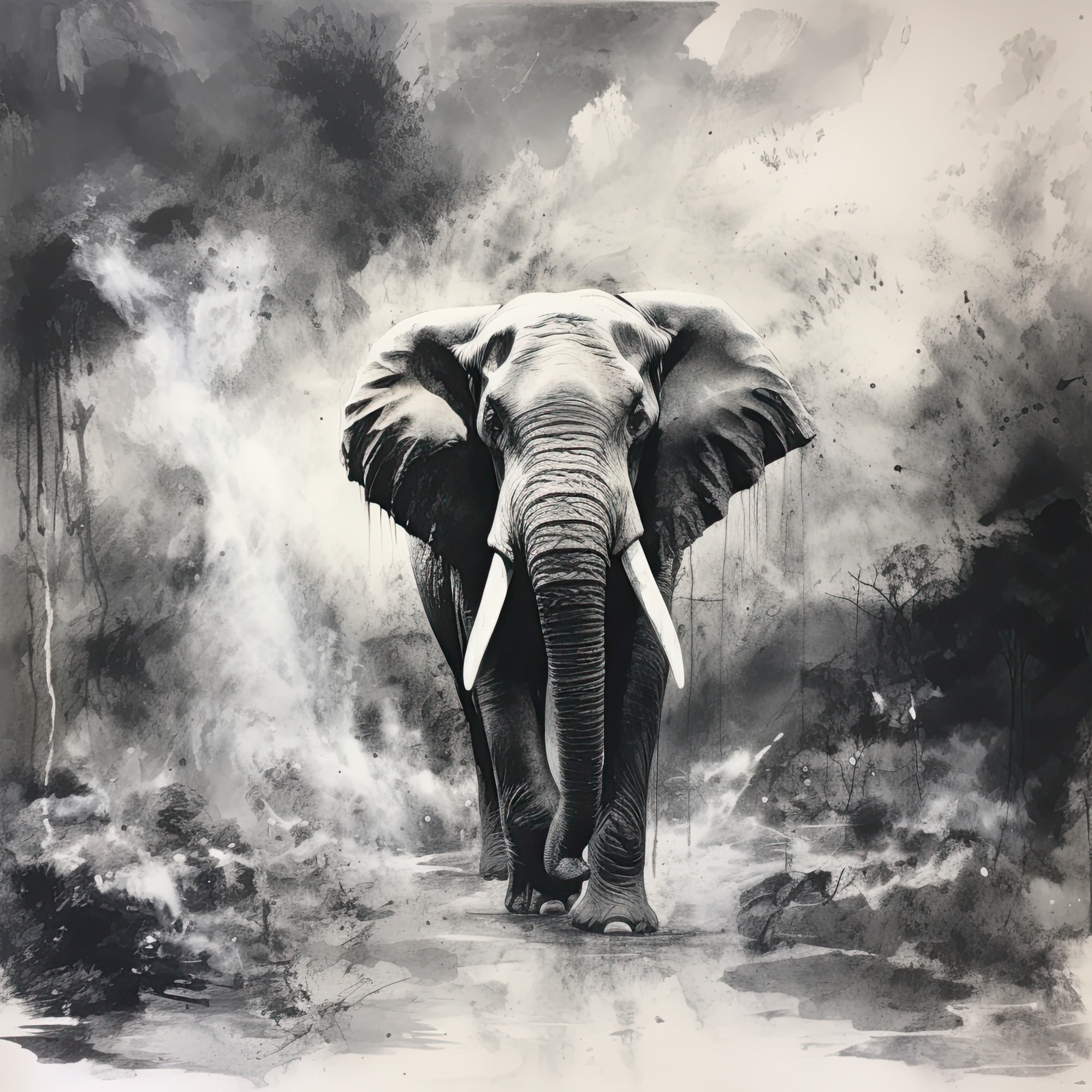 Big 5 African Animals Black and White Digital Print Lion Buffalo Elephant Leopard Rhino - Etsy