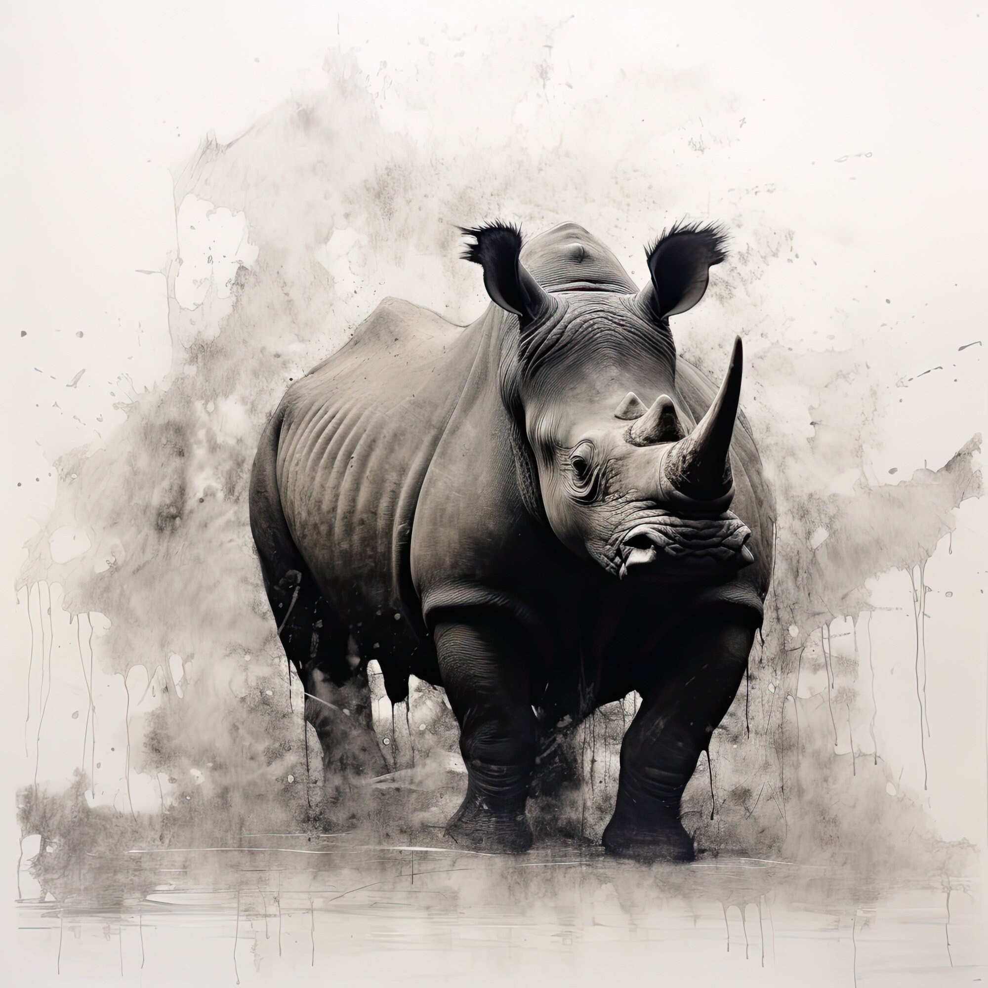 Big 5 African Animals Black and White Digital Print Lion Buffalo Elephant Leopard Rhino - Etsy