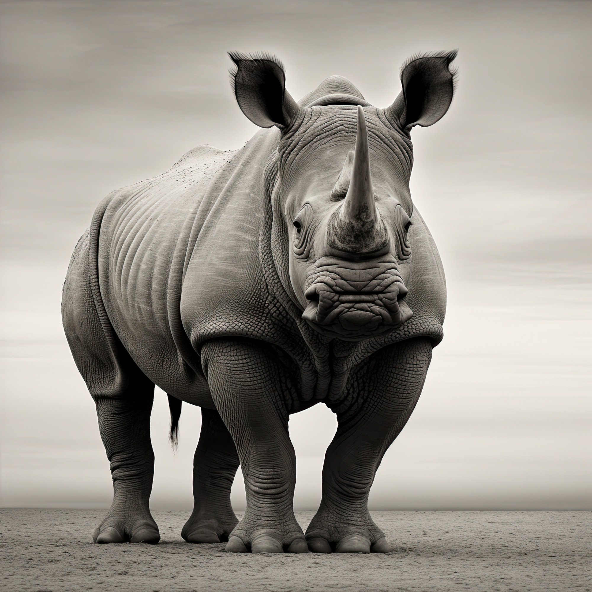 Big 5 African Animals | Black and White | Digital Print | Lion | Buffalo | Elephant | Leopard ...